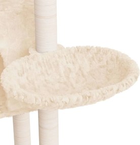 Škrabadlo pro kočky se sisalovými sloupky krémové 108,5 cm 171597