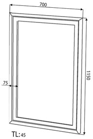 Sapho Sapho, RETRO zrcadlo zrcadlo v dřevěném rámu 70x115cm, buk, 1680