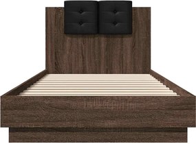 Rám postele s čelem hnědý dub 100 x 200 cm kompozitní dřevo 3209939