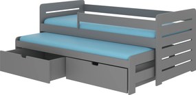 ADRK Furniture Postel dvojitá s bariérou a matracemi TOMI 200x90 CH-Tom-G-206+M-E479