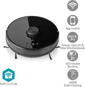 Nedis WIFIVCL001CBK černá / Robotický vysavač 3v1 / zametání  vysávání