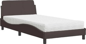 Postel s matrací Dover tmavě hnědá 100 x 200 cm textil 3208347