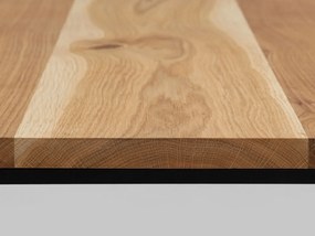 Nordic Design Přírodní masivní konferenční stolek Valter s černou podnoží 100x100 cm