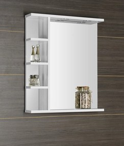 Aqualine, KORIN zrcadlo s LED osvětlením a poličkami 60x70x12cm, KO370