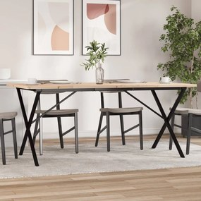 Jídelní stůl s X rámem 180 x 90 x 75,5 cm borové dřevo a ocel 3282766