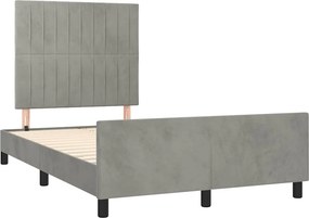 Rám postele bez matrace světle šedá 120 x 200 cm samet 3125867