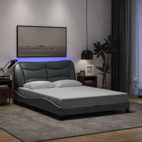 Rám postele s LED bez matrace Hvar Světle šedá 140x200 cm Látka 3213704