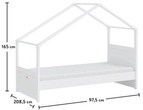 Čilek Dětská postel se stříškou 90x200 cm Montes White růžová