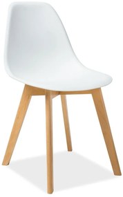 Jídelní židle RISO bílá/buk