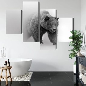 Vícedílný obraz Medvěd V Mlze 3D Nedostatek Nedostatek Plátno Canvas 160x100