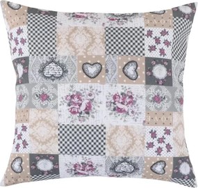 Bellatex Povláček DITA 45x45 cm Patchwork Šedá,Béžová,Vínová