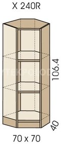 Rohová skříň JIM 5 X 240R