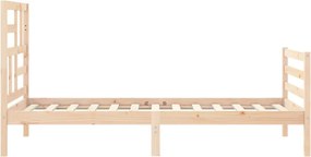 Rám postele s čelem 100 x 200 cm masivní dřevo 3194886