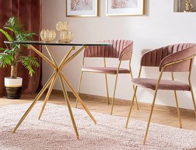 Jídelní stůl Azalia 80 cm čirý/zlatý