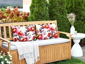 Sada 2 zahradních polštářů s květinovým vzorem 40 x 60 cm bílé/růžové LANROSSO Beliani