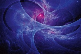 DIMEX | Vliesová fototapeta Systém synapse MS-5-2293 | 375 x 250 cm| modrá, fialová, černá, růžová