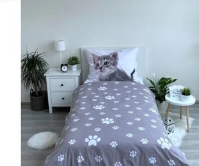 Jerry Fabrics Povlečení fototisk Kitten grey 140x200, 70x90 cm