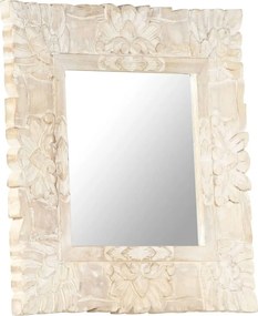 vidaXL Zrcadlo 50 x 50 cm masivní mangovníkové dřevo [321632] Barva: Bílá