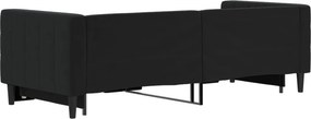 Válenda s přistýlkou černá 80 x 200 cm samet 3196688