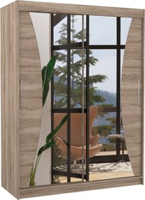 ADRK Furniture Skříň posuvná se zrcadlem MAX 150 ADRK-SW-MAX-T-150