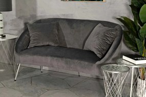 Designová pohovka Caerwyn 137 cm šedá / stříbrná