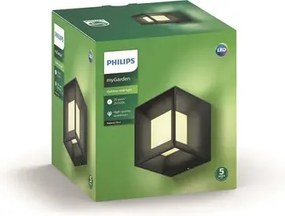 Philips 16480/30/P0 Parterre černá / Venkovní nástěnné LED svítidlo /
