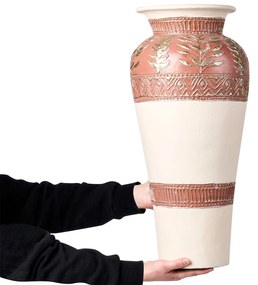 Pálená hlína Dekorativní váza 60 Hnědá Zlatá SEPUTIH Beliani