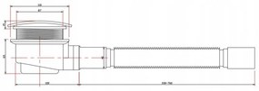 Sprchová vanička obdélníková MEXEN SLIM 80x70 cm + sifon