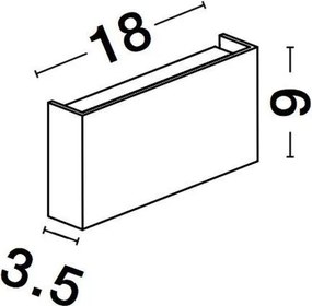 NV 9262111 Venkovní nástěnné svítidlo MILE bílý hliník a sklo LED 2x5W 3000K 100-240V 102st. IP54 světlo nahoru a dolů - NOVA LUCE
