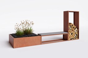 Modulový systém FLEXORA 800 × 1200 mm – dřevník, záhon a květináč