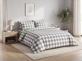 Povlečení z mikrovlákna COUNTRY CHECK zeleno-šedé Rozměr povlečení: 70 x 90 cm | 140 x 200 cm