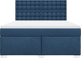 Box spring postel s matrací modrá 180x200 cm textil 3292887
