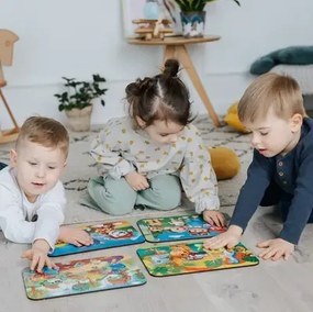 Trefl - Puzzle - Dřevěné puzzle Treflíci: Seznamte se s rodinou / 24 d