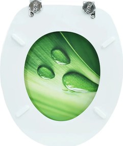 vidaXL WC sedátko s víkem MDF zelené motiv vodních kapek [146908]