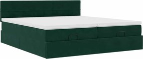 Osmanský rám postele s matrací tmavě zelená 200x200cm samet 3312932