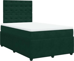 Box spring postel s matrací tmavě zelená 120 x 200 cm samet 3292325