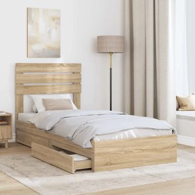 Postel s úložným prostorem se zásuvkou Sonoma dub 90 x 200 cm 3411595