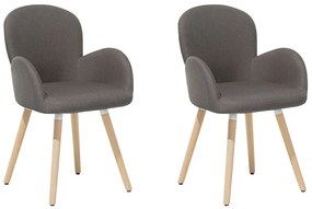 Dvě čalouněné židle v hnědé barvě BROOKVILLE Beliani