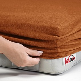 Froté prostěradlo s gumou 60x120 hnědá 040 tloušťka 200g/m2 KARO