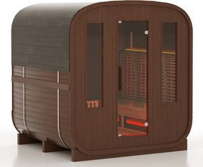 BPS-koupelny Zahradní kombinovaná sudová sauna 2v1  - Infrasauna + finská sauna 180x200, 4-6 osob