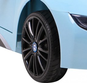 Ramiz Elektrické autíčko BMW i8 Lift modré + dálkové ovládání + pomalý start + 3bodové pásy + MP3 USB + LED