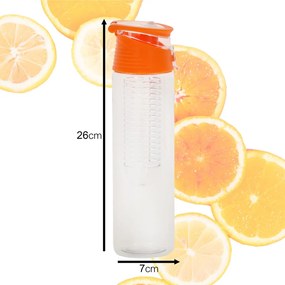 KIK KX4391_2 Láhev na vodu s ovocnou vložkou 800 ml pomeranč