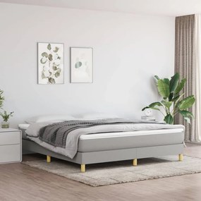 Rám postele s boxspringem světle šedý 160 x 200 cm textil 3120622