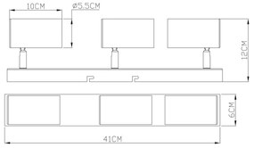 Globo 57911-3M - Bodové svítidlo ROBBY 3xGU10/35W/230V černá/mosaz