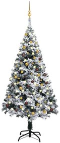 Umělý vánoční stromek s LED a sadou koulí zelený 180 cm PVC,  3077820 HangarStore.cz