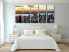 5-dílný obraz město New York - 200x100 cm