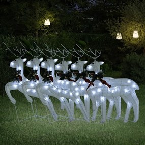Vánoční sobi 6 ks bílí 120 LED diod 3154271