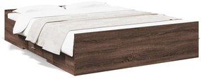 Rám postele se zásuvkami hnědý dub 140x200 cm kompozitní dřevo - Default Title