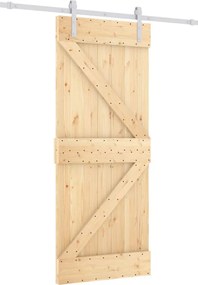 vidaXL Posuvné dveře s kováním 80 x 210 cm masivní borové dřevo [3203006]
