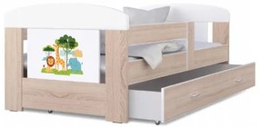 Dětská postel 180 x 80 cm FILIP BOROVICE vzor ZVIŘATKA Rozměry postele: 180x80 cm